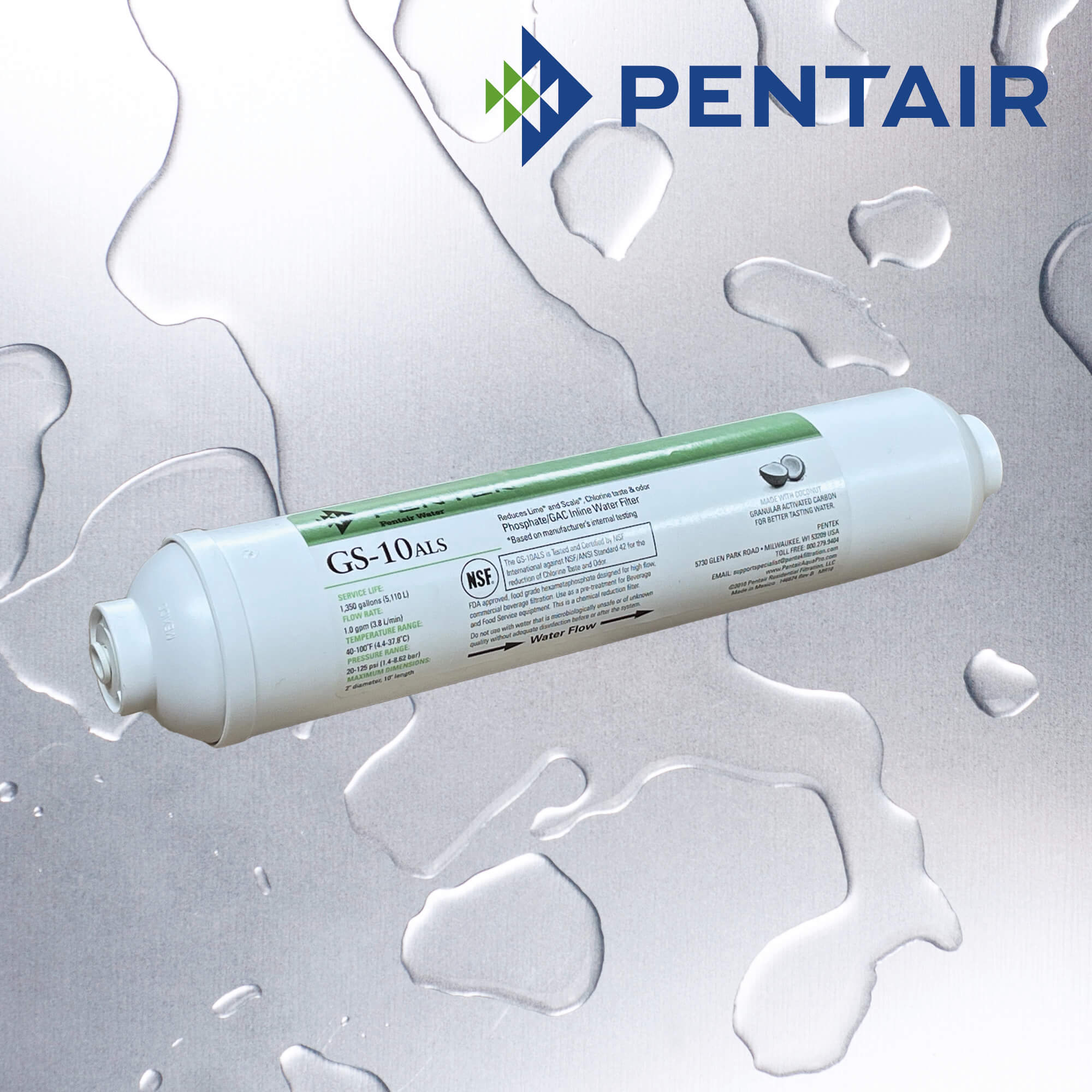 GS-10ALS-H : PENTAIR Carbon Inline Scale Inhibitor 2X10" 3/8" QC